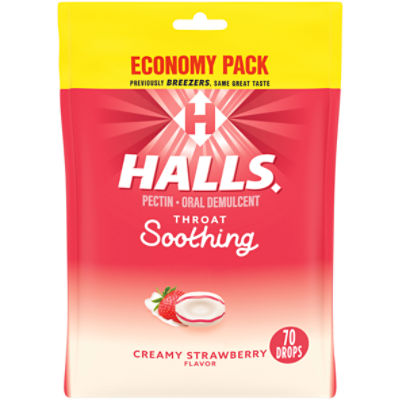 HALLS Throat Soothing (Formerly HALLS Breezers) Creamy Strawberry ...