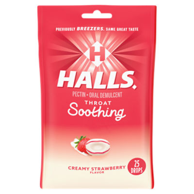 HALLS Throat Soothing (Formerly HALLS Breezers) Creamy Strawberry ...