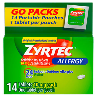 Zyrtec Original Prescription Strength Allergy Cetrizine HCl Tablets Go ...