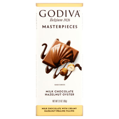 Godiva Masterpieces Hazelnut Oyster Milk Chocolate, 2.9 oz