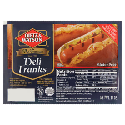 Dietz & Watson The Famous Deli Franks, 14 oz