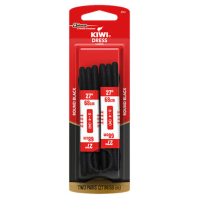KIWI Dress Round Laces, Black, 27 in, 2 pairs - ShopRite