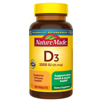 Nature Made Vitamin D3 1000 Iu 25 Mcg Tablets 100 Count 0251
