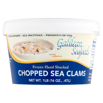 Galilean Seafoods Frozen Hand Shucked Chopped Sea Clams, 1 lb