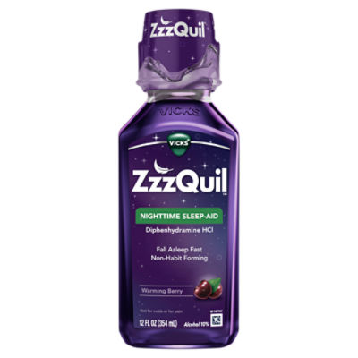 VICKS ZzzQuil Warming Berry Nighttime Sleep-Aid Liquid, 12 fl oz - ShopRite
