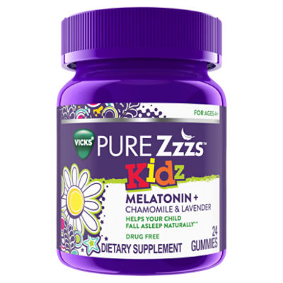 VICKS Pure Zzzs Kidz Melatonin + Chamomile & Lavender for Ages 4 ...