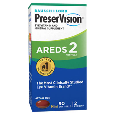 Bausch + Lomb PreserVision AREDS 2 Patented Formula Eye Vitamin and Mineral Supplement, 90 count ...