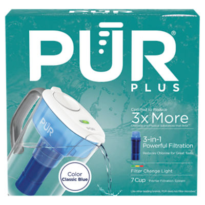 PUR Plus Classic Blue 7 Cup Pitcher Filtration System - ShopRite