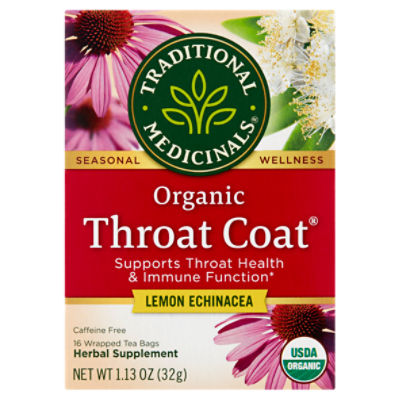 Traditional Medicinals Throat Coat Organic Lemon Echinacea Herbal ...