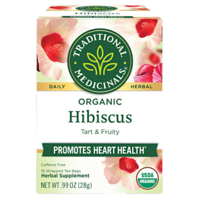 Traditional Medicinals Organic Hibiscus Herbal Supplement, 16 count ...