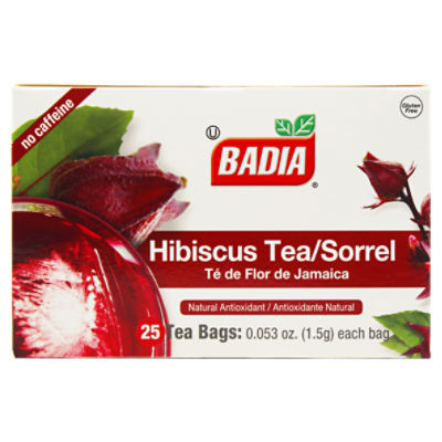 Badia Hibiscus Tea Bags, 25 count, 0.053 oz - Price Rite