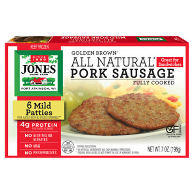 Jones Dairy Farm Golden Brown All Natural Pork Sausage Patties, 6 count ...