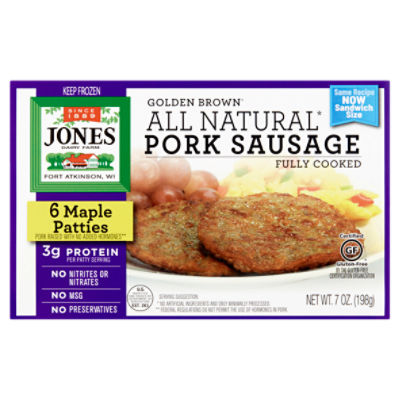 Jones Dairy Farm Golden Brown All Natural Pork Sausage Maple Patties, 6 ...
