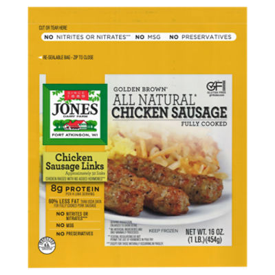 Jones Dairy Farm Golden Brown All Natural Chicken Sausage Links 16 Oz Shoprite