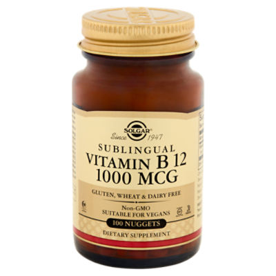 Solgar Sublingual Vitamin B 12 Dietary Supplement, 1000mcg, 100 count ...
