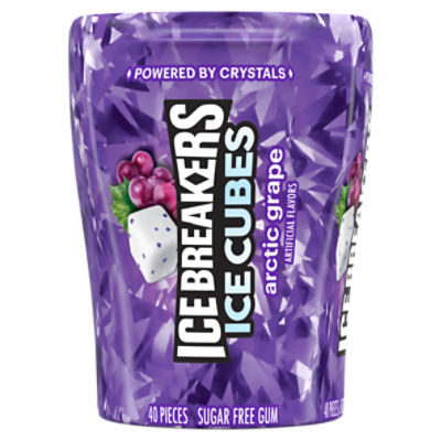 ICE BREAKERS Ice Cubes Arctic Grape Sugar Free Chewing Gum Bottle, 3.24 ...