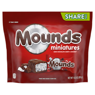 Mounds Miniatures Dark Chocolate & Coconut Candy Bar Share Pack, 10.3 ...