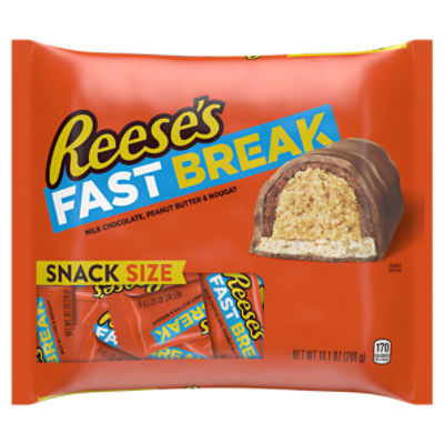 REESE'S FAST BREAK Milk Chocolate, Peanut Butter and Nougat Snack Size ...