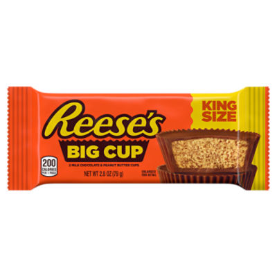 REESE'S Big Cup Milk Chocolate King Size Peanut Butter Cups, Candy Pack ...
