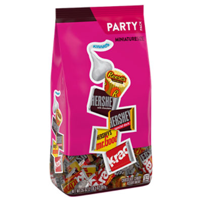 Hershey Assorted Chocolate Flavored Miniatures, Candy Party Pack, 35 oz ...