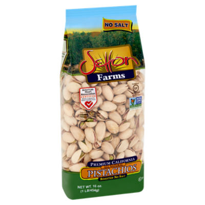 Setton Farms Premium California Roasted No Salt Pistachios, 16 oz