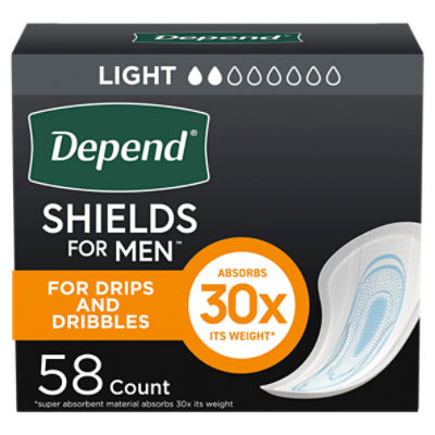 Depend Shields Bladder Control Shields Incontinence Pads For Men Light ...