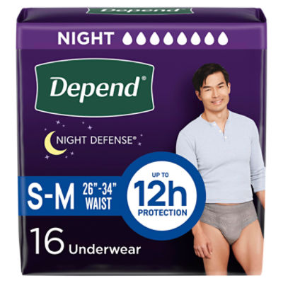 Depend Night Defense Adult Incontinence Underwear Overnight, Small ...