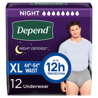 Depend Night Defense Adult Incontinence Underwear Overnight, Extra ...