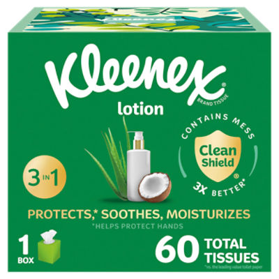 Kleenex Soothing Lotion Facial Tissues With Coconut Oil Aloe And Vitamin