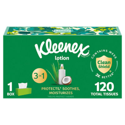 Kleenex Soothing Lotion Facial Tissues with Coconut Oil, Aloe & Vitamin ...