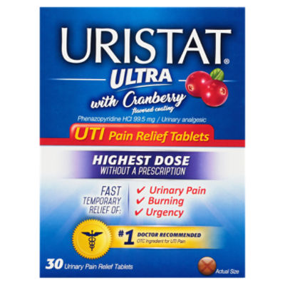 URISTAT Ultra UTI Pain Relief Tablets with Cranberry Flavored Coating ...