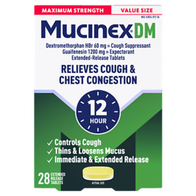 Mucinex DM Expectorant & Cough Suppressant Extended-Release Bi-Layer ...