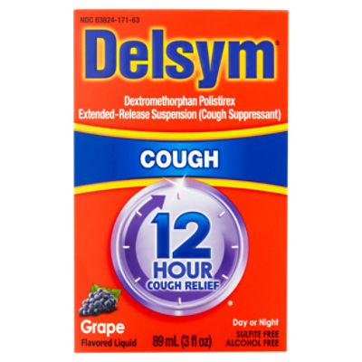 Delsym Cough Relief Day or Night Grape Flavored, Liquid