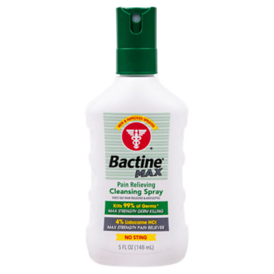 Bactine Cleansing Spray, Pain Relieving, Max, 5 fl oz - The Fresh Grocer