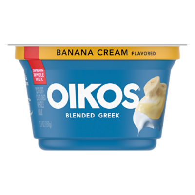 Oîkos Banana Cream Flavor Blended Greek Yogurt, 5.3 oz