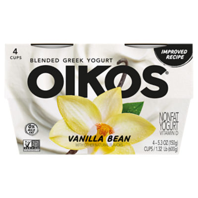 Oikos Vanilla Bean Blended, Greek Nonfat Yogurt