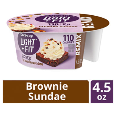Dannon Light + Fit Remix Greek Brownie Sundae Fat Free Yogurt & Mix-Ins ...
