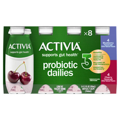 Activia Probiotic Dailies Cherry And Blueberry Flavor Lowfat Yogurt Drink