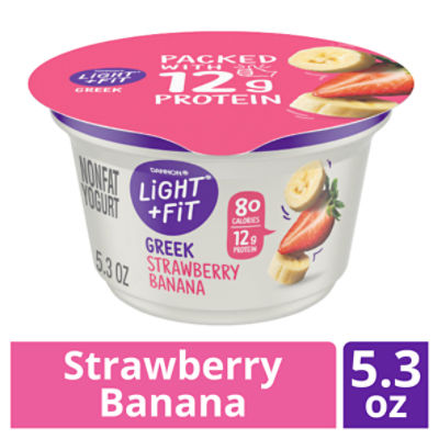 Dannon Light Fit Greek Strawberry Banana Nonfat Yogurt 53 Oz