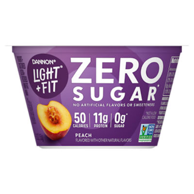 Dannon Light + Fit Zero Sugar*, Peach Fat Free Yogurt-Cultured Dairy ...