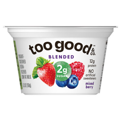 Too Good & Co. Mixed Berry Flavored Lower Sugar, Low Fat Greek Yogurt ...