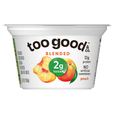Too Good & Co. Peach Flavored Lower Sugar, Low Fat Greek Yogurt ...