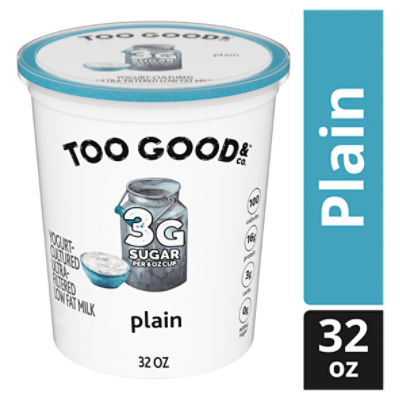 Two Good Plain Yogurt-Cultured Ultra-Filtered Low Fat Milk, 32 oz - The ...