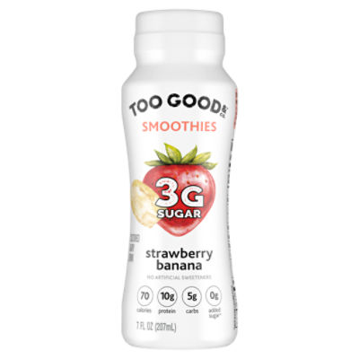 Too Good & Co. Strawberry Banana Cultured Dairy Drink Smoothies, 7 fl ...