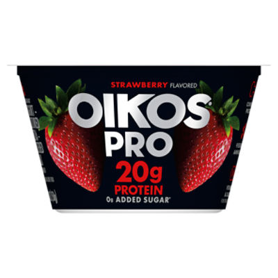Oikos Pro 20g Protein Strawberry Yogurt Cultured Dairy Product 53 Ounce Cup The Fresh Grocer