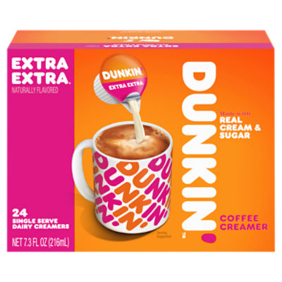 Dunkin' Extra Extra Coffee Creamer, 24 count, 7.3 fl oz
