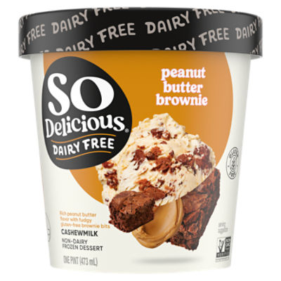 So Delicious Dairy Free Peanut Butter Brownie Cashewmilk Non-Dairy ...