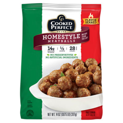 COOKED PERFECT Homestyle Meatballs Bite Size, 14 oz - ShopRite