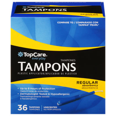 Top Care Regular Absorbency Unscented Tampons, 36 count - The Fresh Grocer