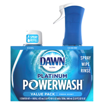 Dawn Ultra Platinum Powerwash Fresh Scent Dish Spray Value Pack, 32 fl oz
